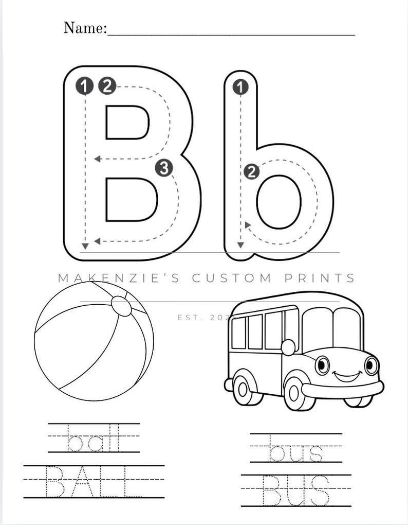 Letter "bb" Tracing Worksheet - Etsy