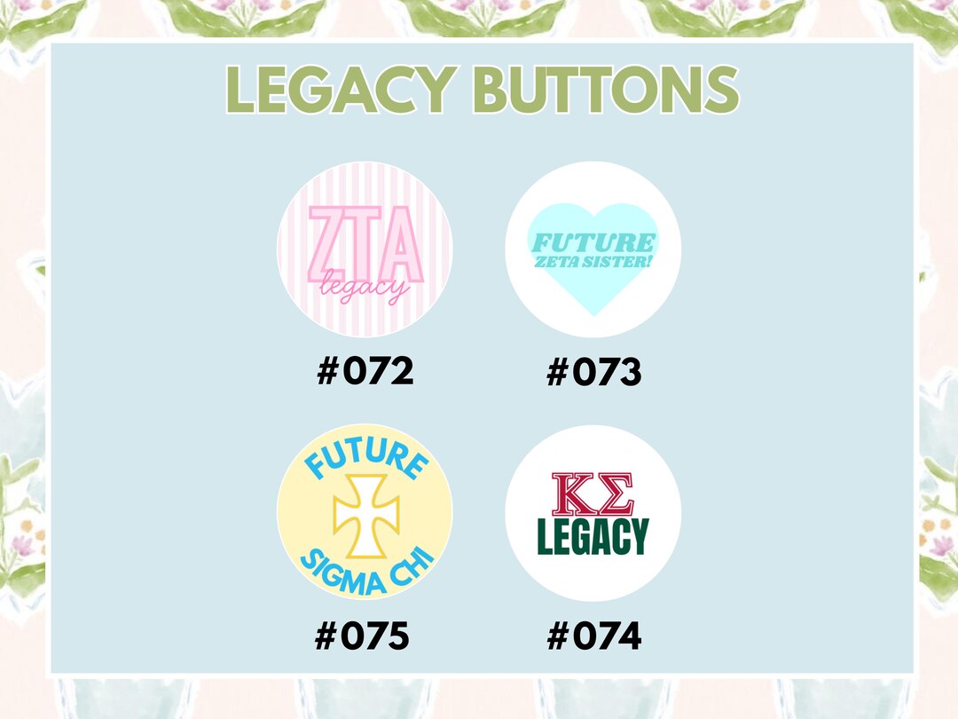 Custom Legacy Button | Sorority or Fraternity Legacy Gift | Greek Life ...