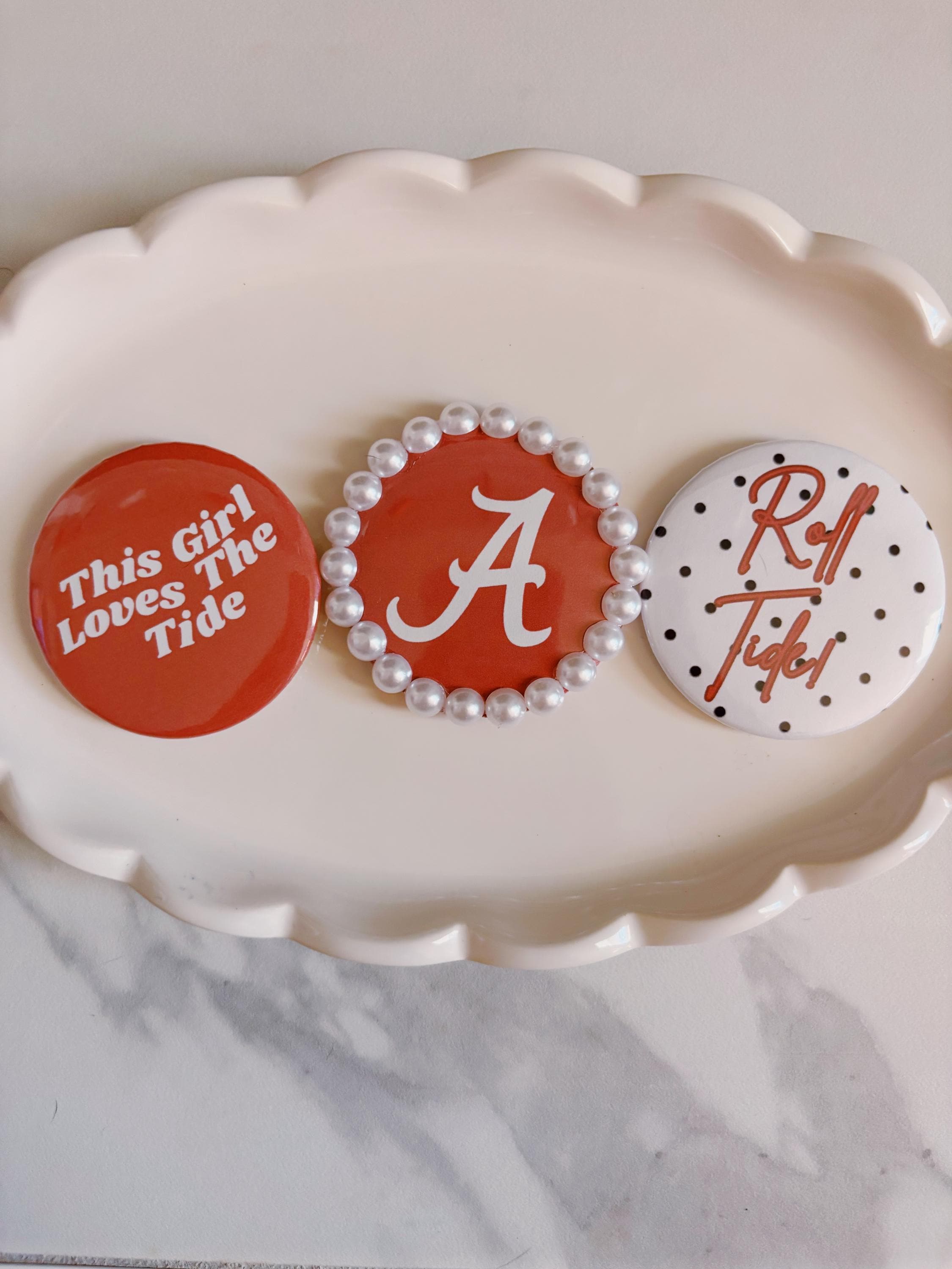 Georgia & Alabama Game Day Button Set | 3-pack College Football Pins - Etsy