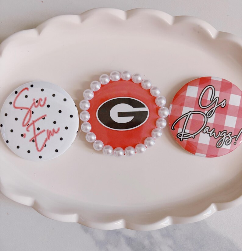 Georgia & Alabama Game Day Button Set | 3-pack College Football Pins - Etsy