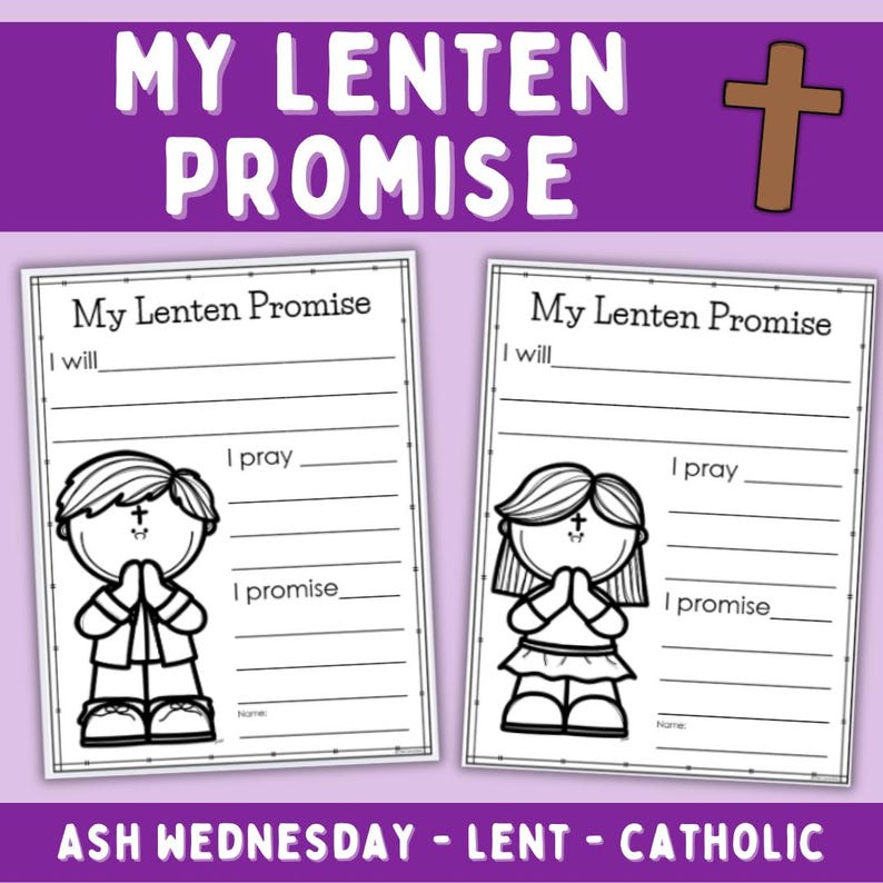 Kids Lenten Promise Activity - Etsy
