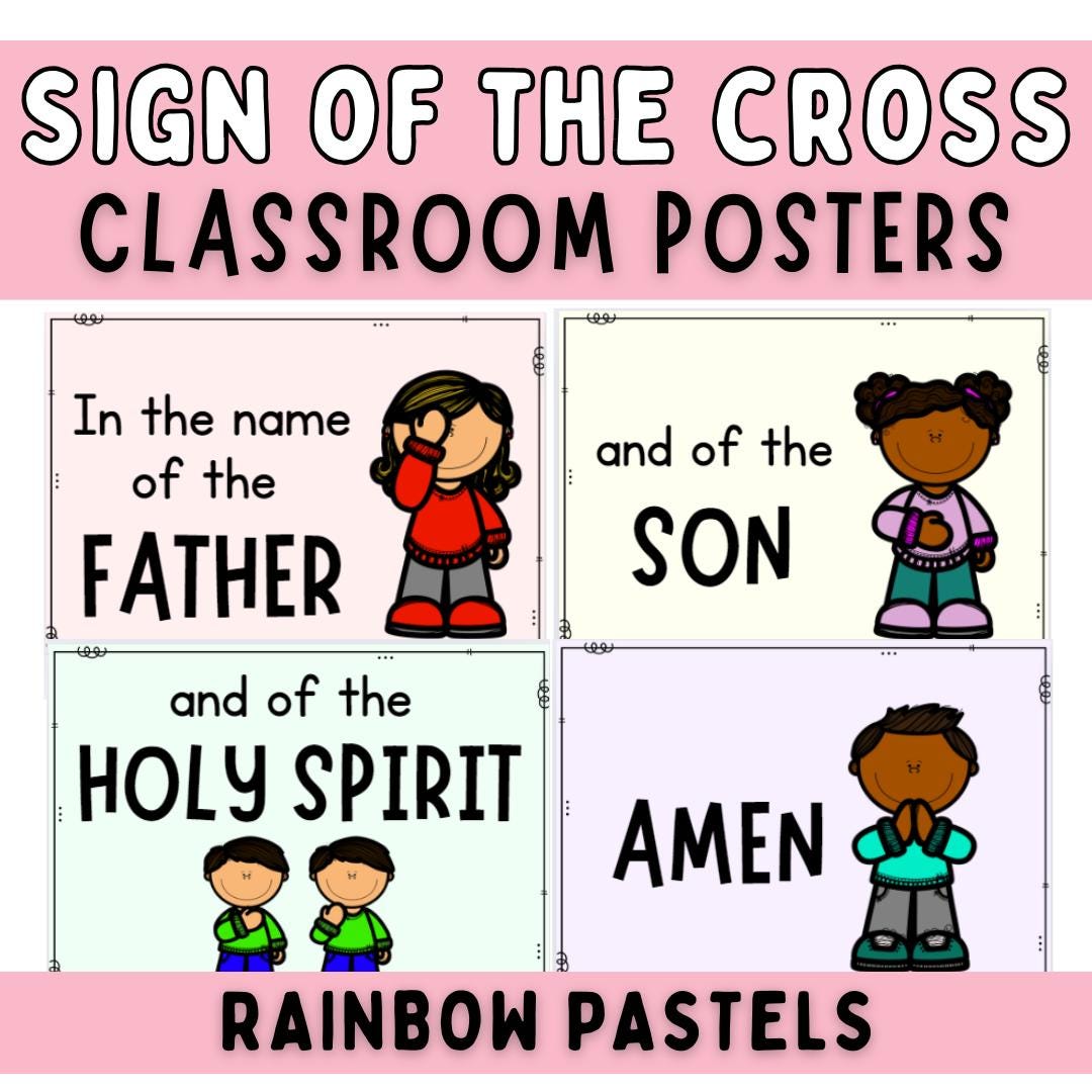 Catholic Sign of the Cross Classroom Posters Printable - Etsy