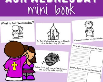 Ash Wednesday Mini Book | Catholic Lent Activity for Elementary ...