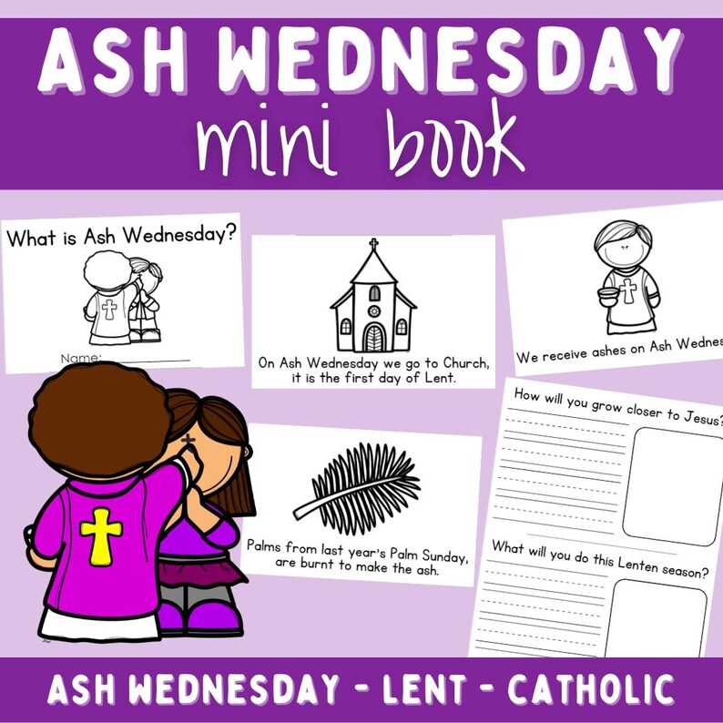 Ash Wednesday Mini Book | Catholic Lent Activity for Elementary ...