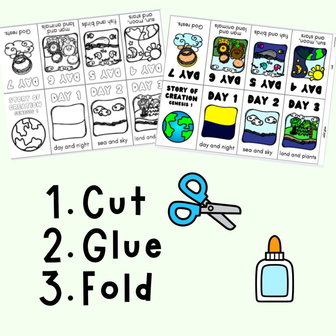 Printable Days of Creation Bible Story Craft and Booklet - Etsy