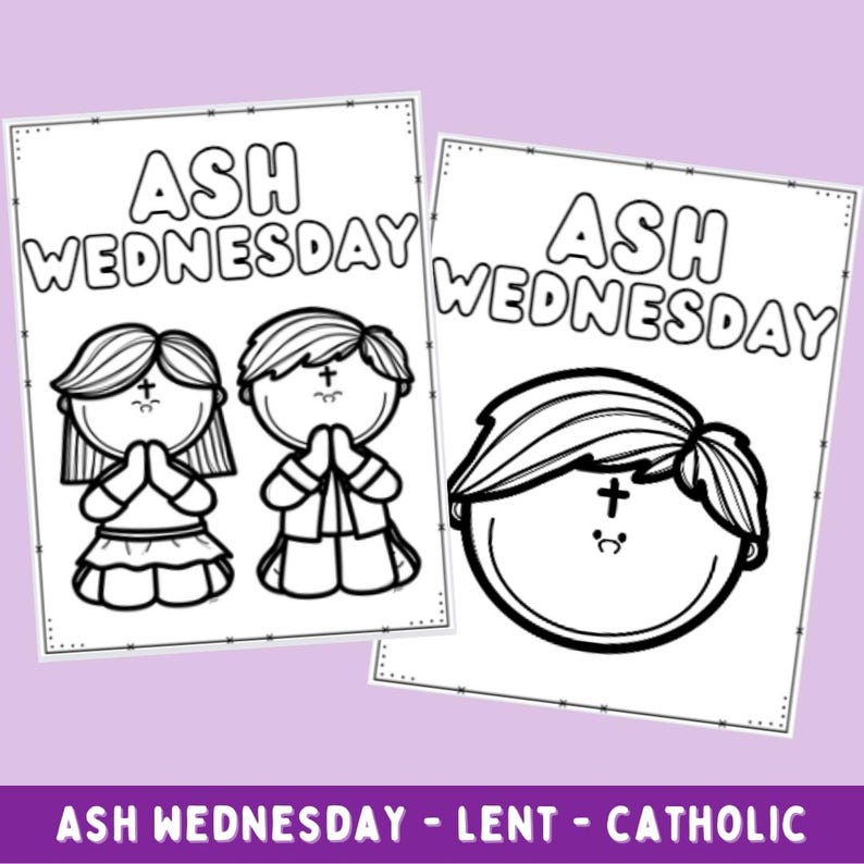 Ash Wednesday Coloring | Catholic School | Elementary Activity - Etsy