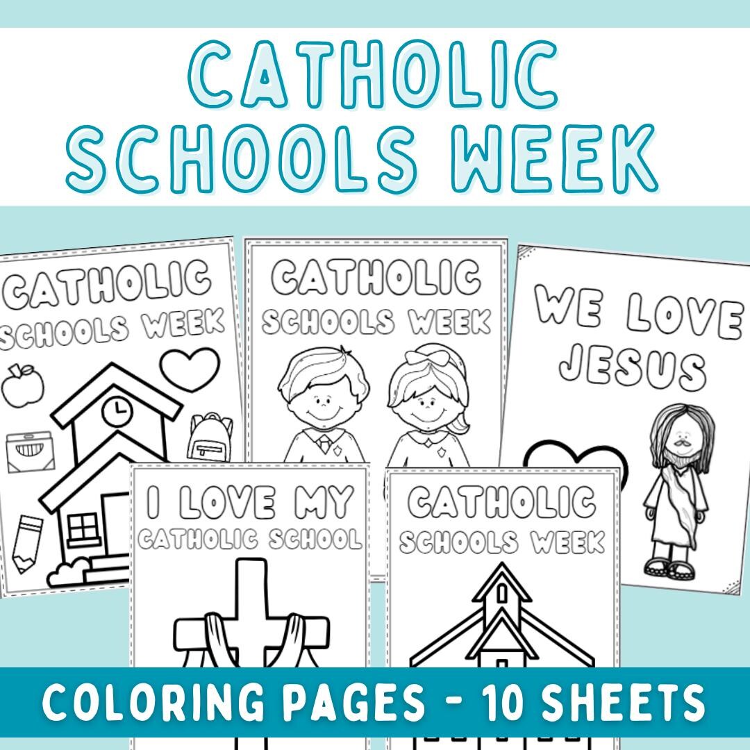 Catholic Schools Week Coloring Pages / Sheets | Printable | Activity - Etsy
