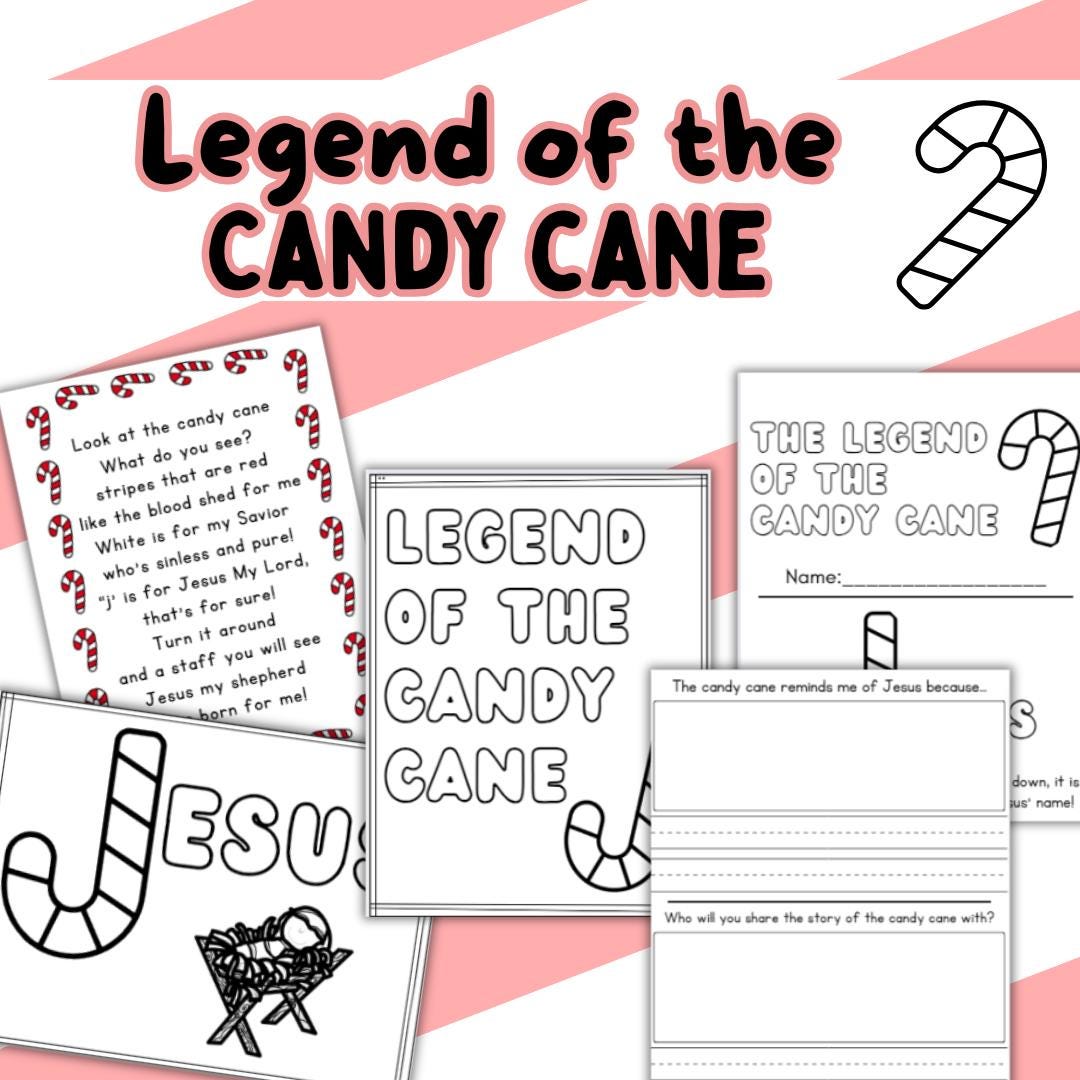 The Legend of the Candy Cane Activity / Craft / Mini Book / Coloring ...