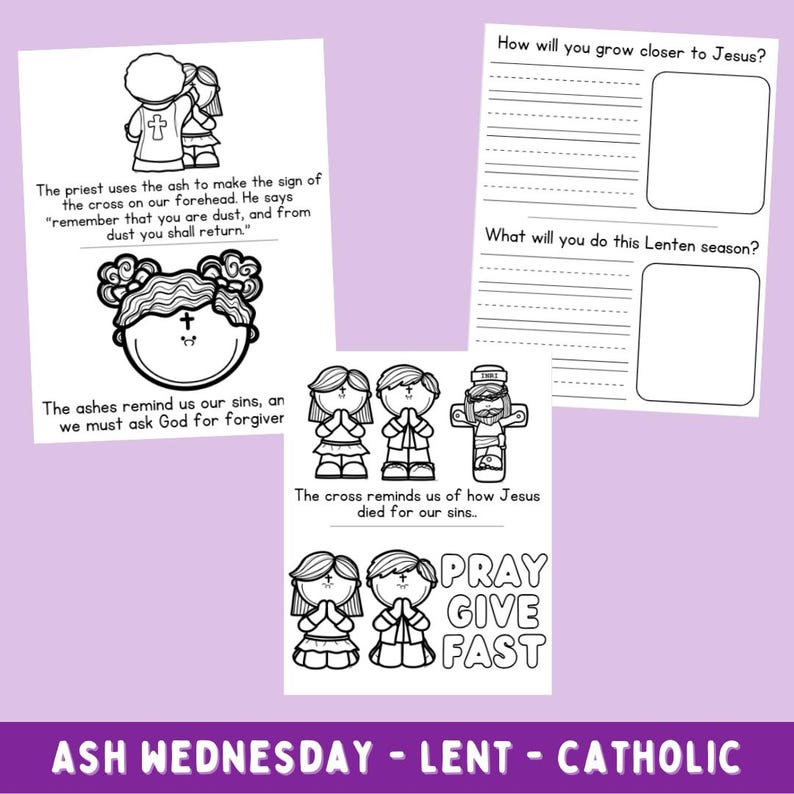 Ash Wednesday Mini Book | Catholic Lent Activity for Elementary ...