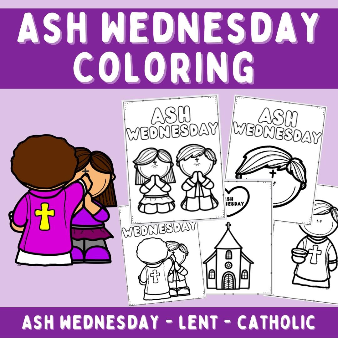 Ash Wednesday Coloring | Catholic School | Elementary Activity - Etsy