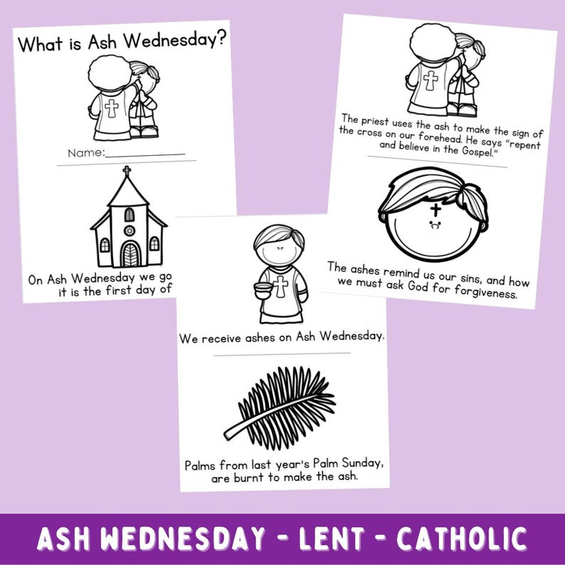 Ash Wednesday Mini Book | Catholic Lent Activity for Elementary ...