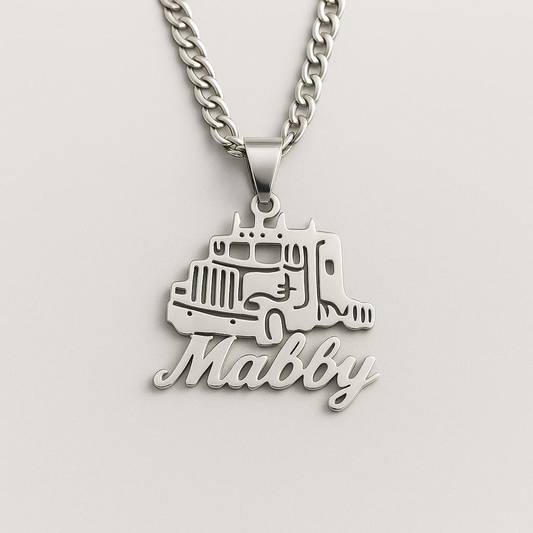 Custom Truck Pendant Necklace | 18k Gold Plated Stainless Steel ...