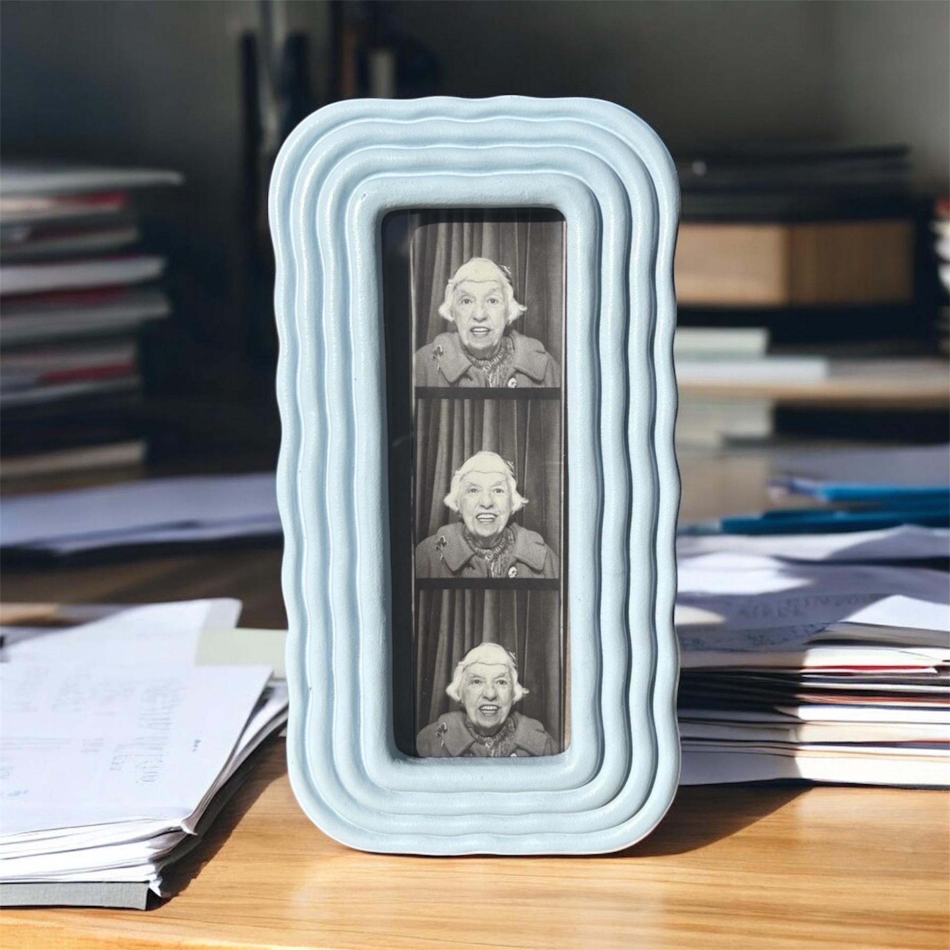 Photo Booth Picture Frame- Wavy Powder Blue 2x6 - Etsy