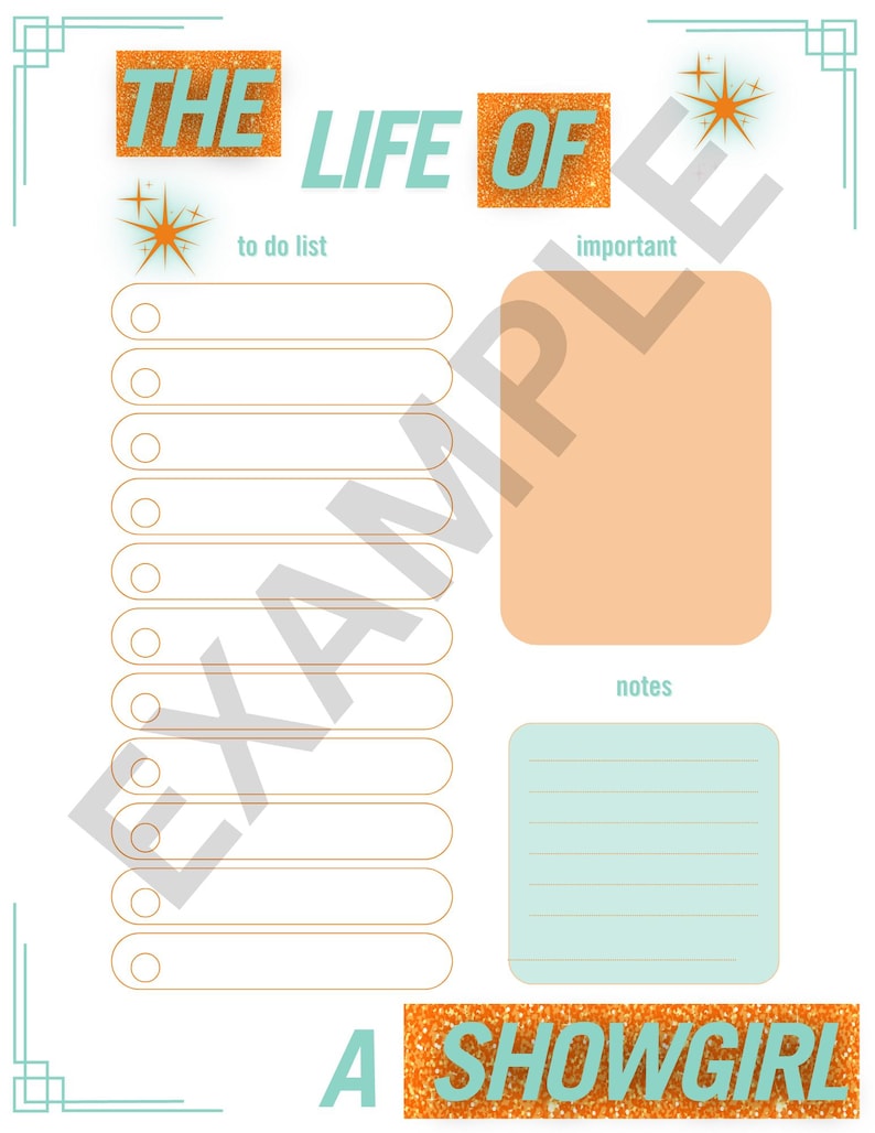 Life of a Showgirl ~ * Teacher * ~ Taylor Swift To-do List Planner Page ...