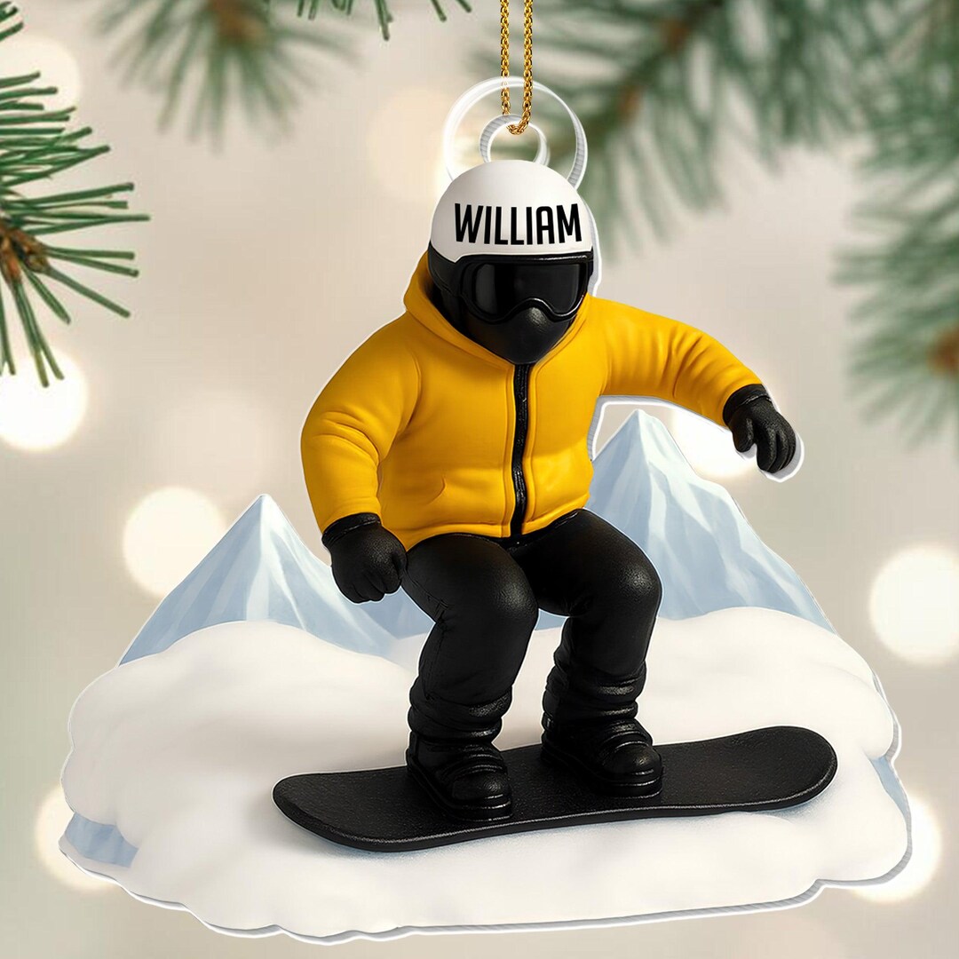 Capture Your Winter Sports Memories, Snowboarder Ornament, Gift for ...