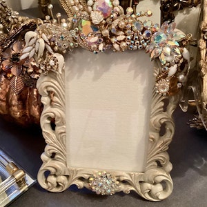 Gem Encrusted Carved Frame, Vintage Jeweled Frame, Bejeweled Frame ...