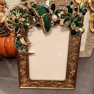 Stunning Gold and Emerald Green Frame, 4 X 6 Photo, Vintage Costume ...
