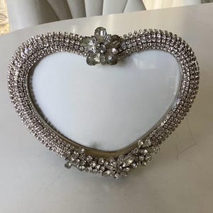 Rhinestone Jeweled Heart Shaped Frame, Glittering Jeweled Frame, Heart ...