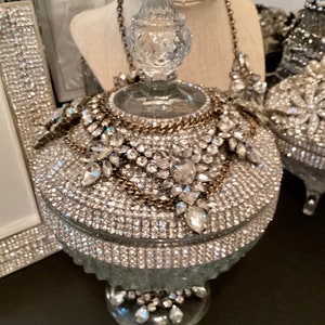 Rhinestone Jeweled Vanity Jar Keepsake Jar Jewelry Jar - Etsy