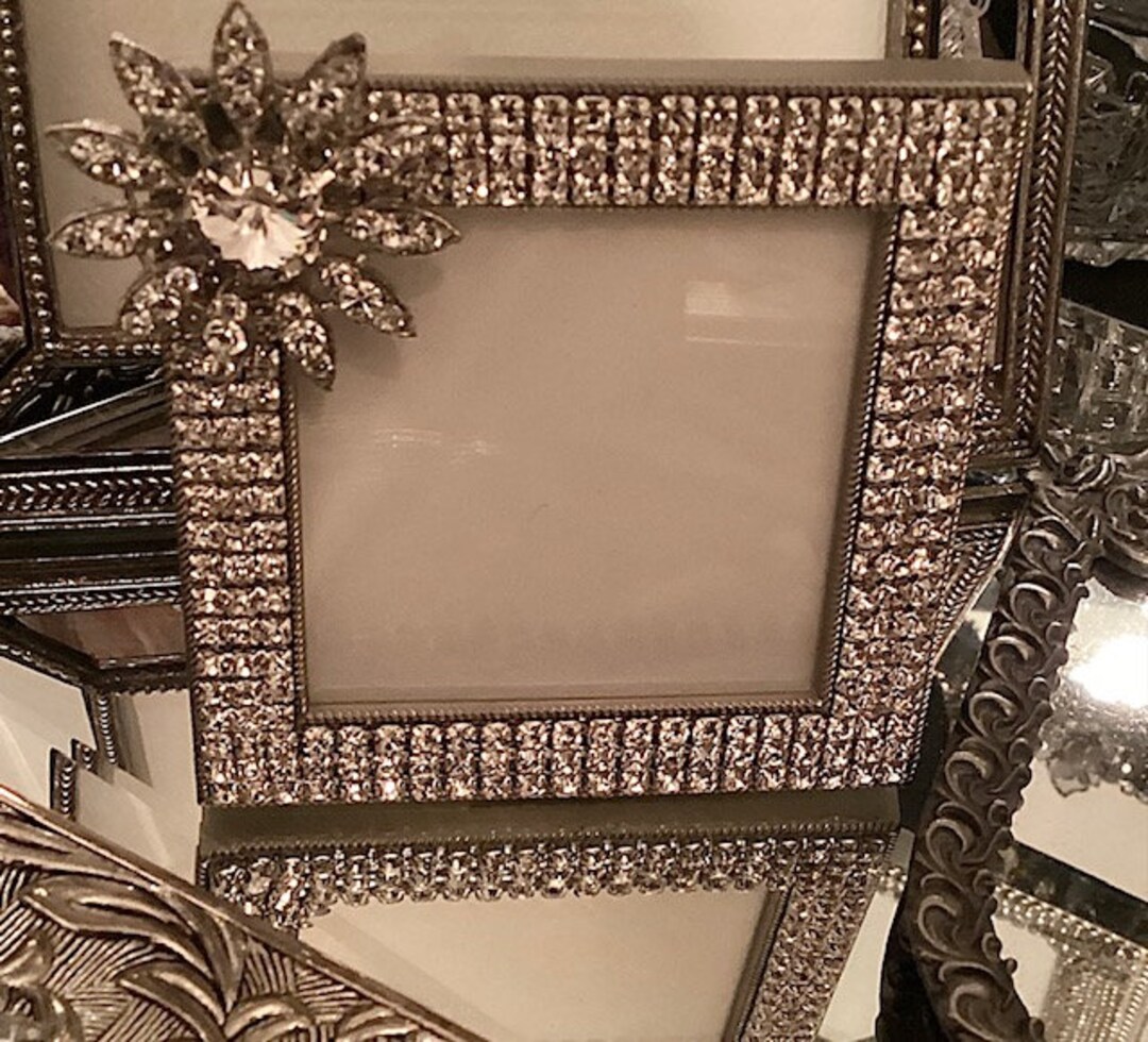 Small Rhinestone Frame, Glittering Rhinestones, 3x3 Photo, Shabbychic ...