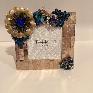 Jeweledtahari Frame, Gold Tone, Jeweled Photo Frame, Bold Blue, Green ...