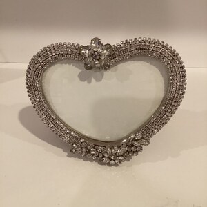 Rhinestone Jeweled Heart Shaped Frame, Glittering Jeweled Frame, Heart ...