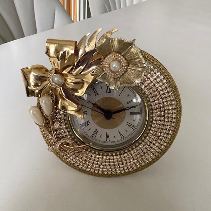 Rhinestone Clock - Etsy