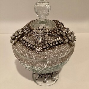 Rhinestone Jeweled Vanity Jar Keepsake Jar Jewelry Jar - Etsy