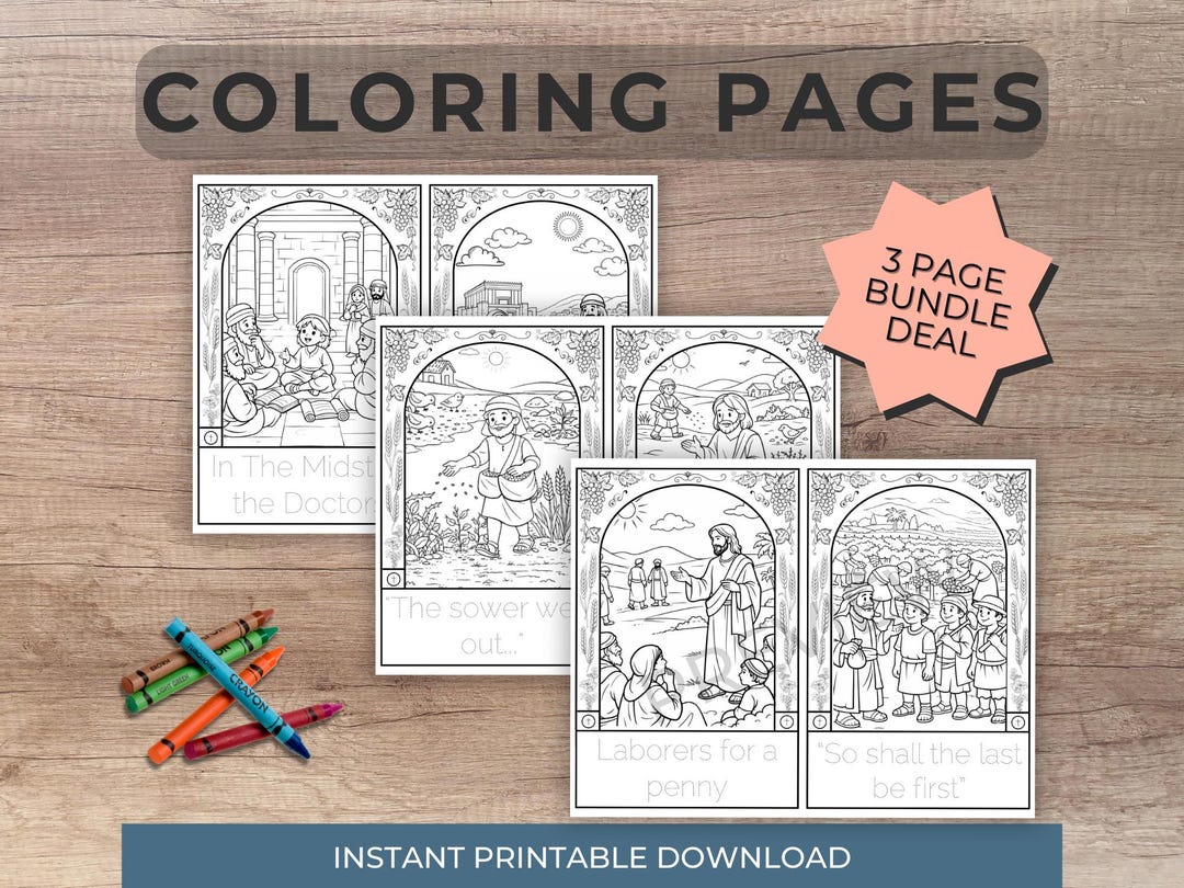 Catholic Bible Parables Coloring Pages | Jesus Scripture Tracing ...