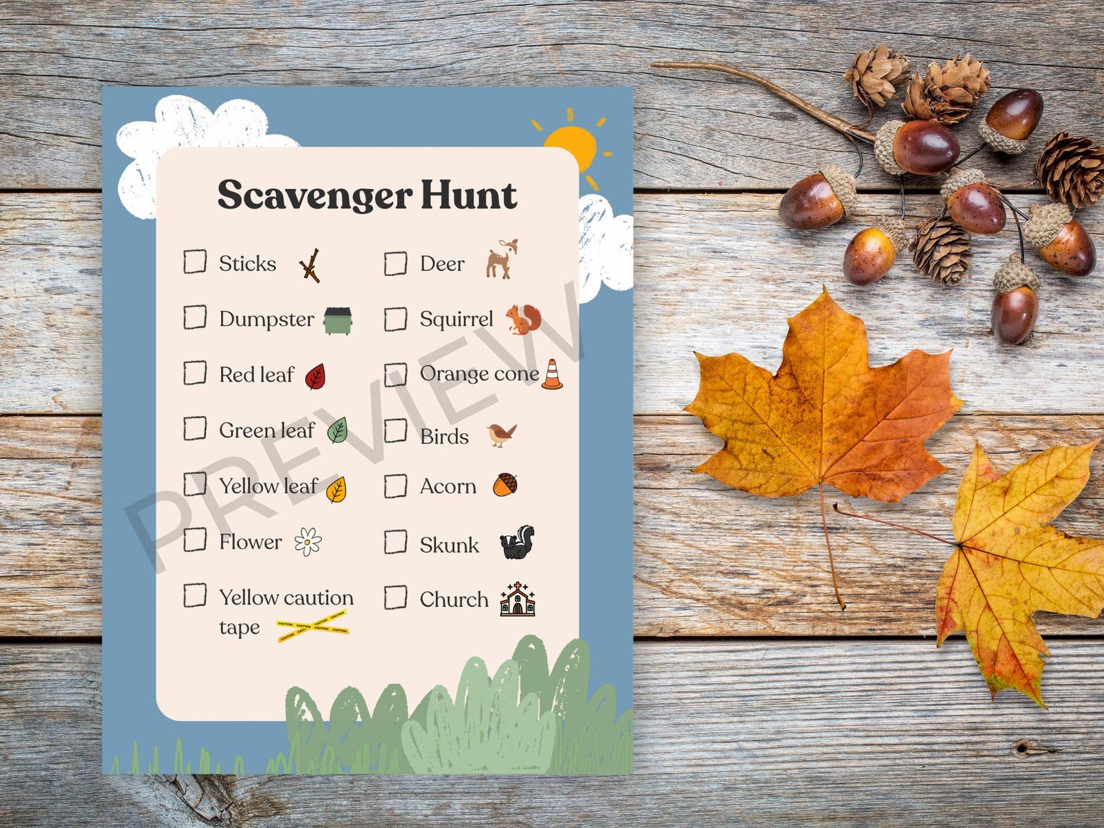 Kids Scavenger Hunt Bundle | 5 Printable Outdoor & Indoor Games ...