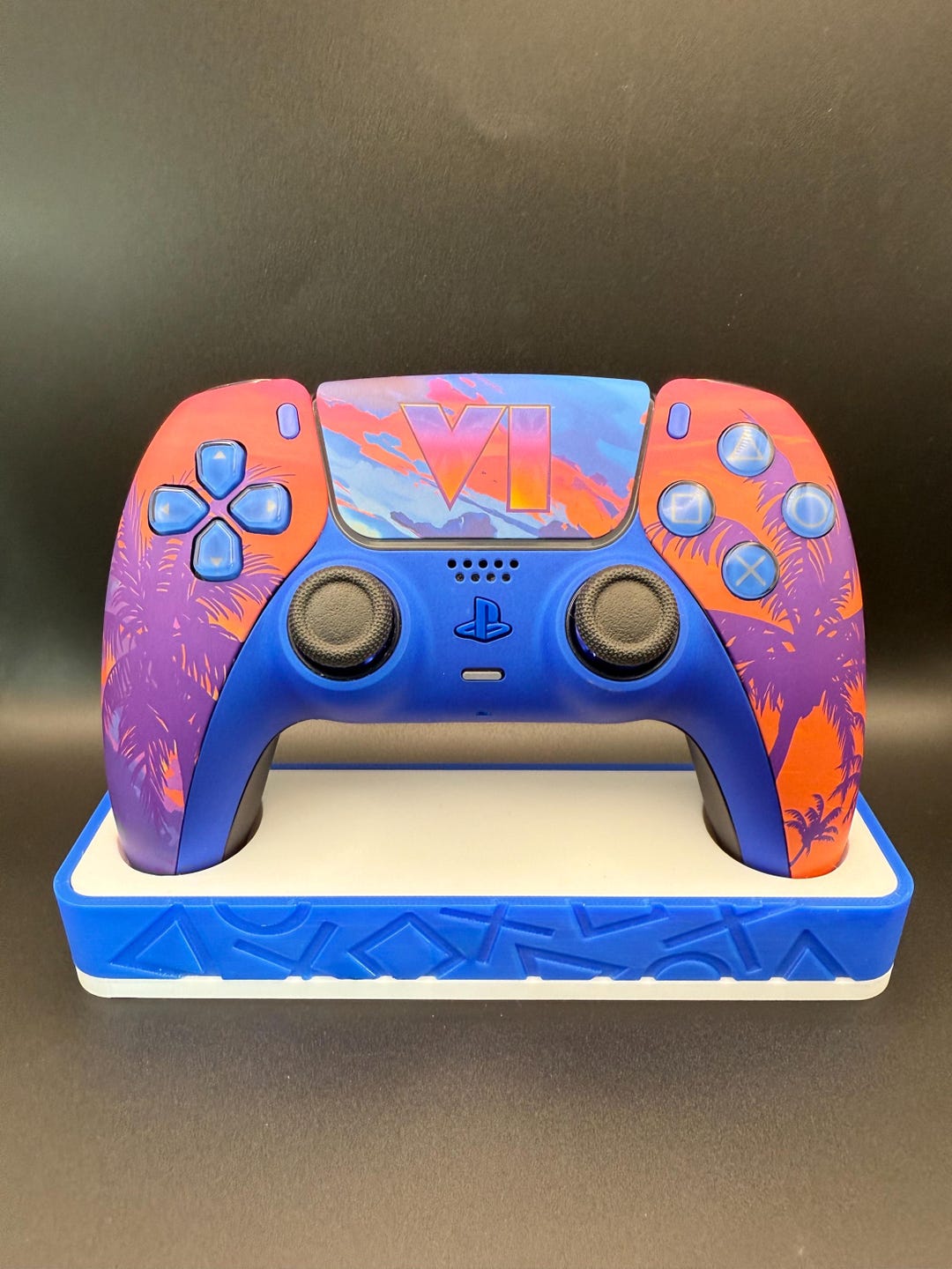 Custom PS5 Dualsense Controller – Miami/neon Sunset Design | Gaming ...