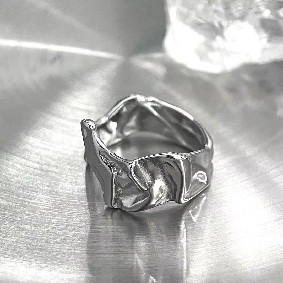 Organic Melt Ring | Stainless Steel Gothic Ring | Molten Alternative ...