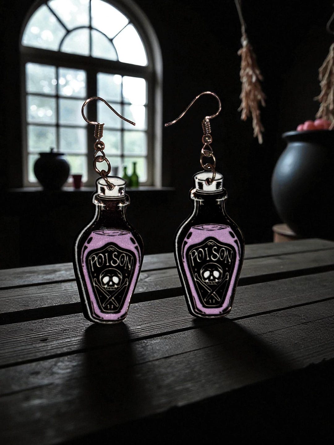 Pastel Goth Poison Bottle Earrings – Witchcore Jewelry - Etsy