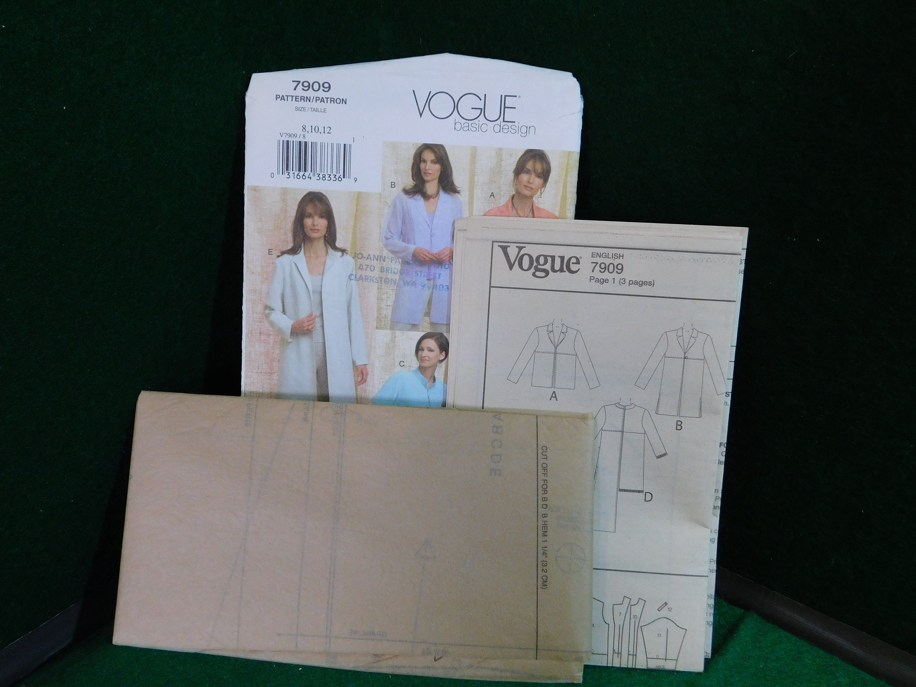 Miss/misses Petite Jacket Pattern Vogue 7909 - Etsy