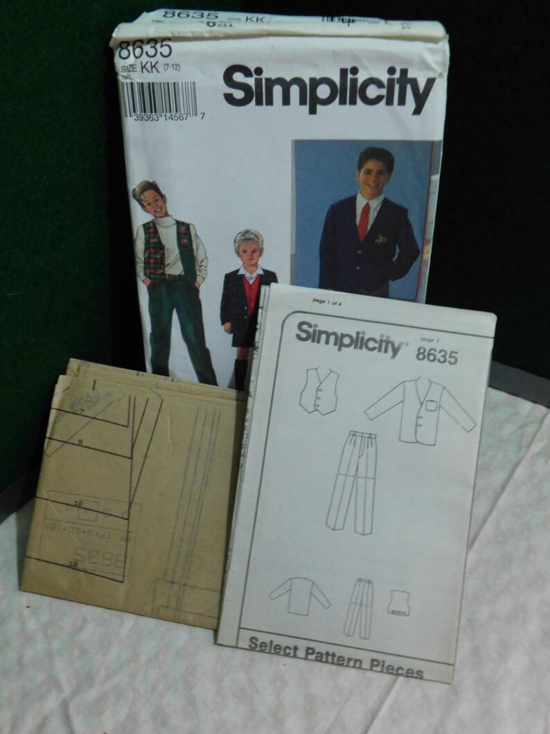 Boys Pants,shorts,vest and Jacket Pattern Simplicity 8635 - Etsy