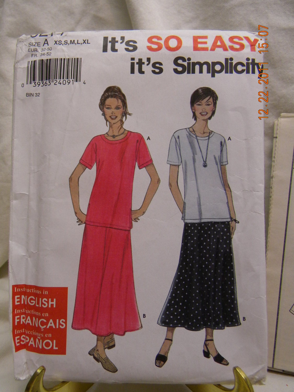 Sewing Pattern Misses' Top and Skirt Uncut Pattern Simplicity 9277 - Etsy