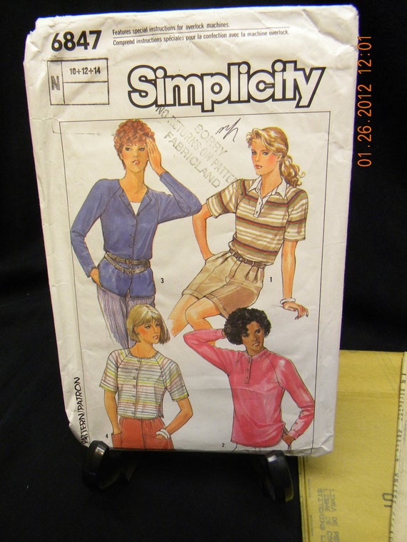Misses Set of Tops Sewing Pattern Simplicity 6847 Uncut | Etsy