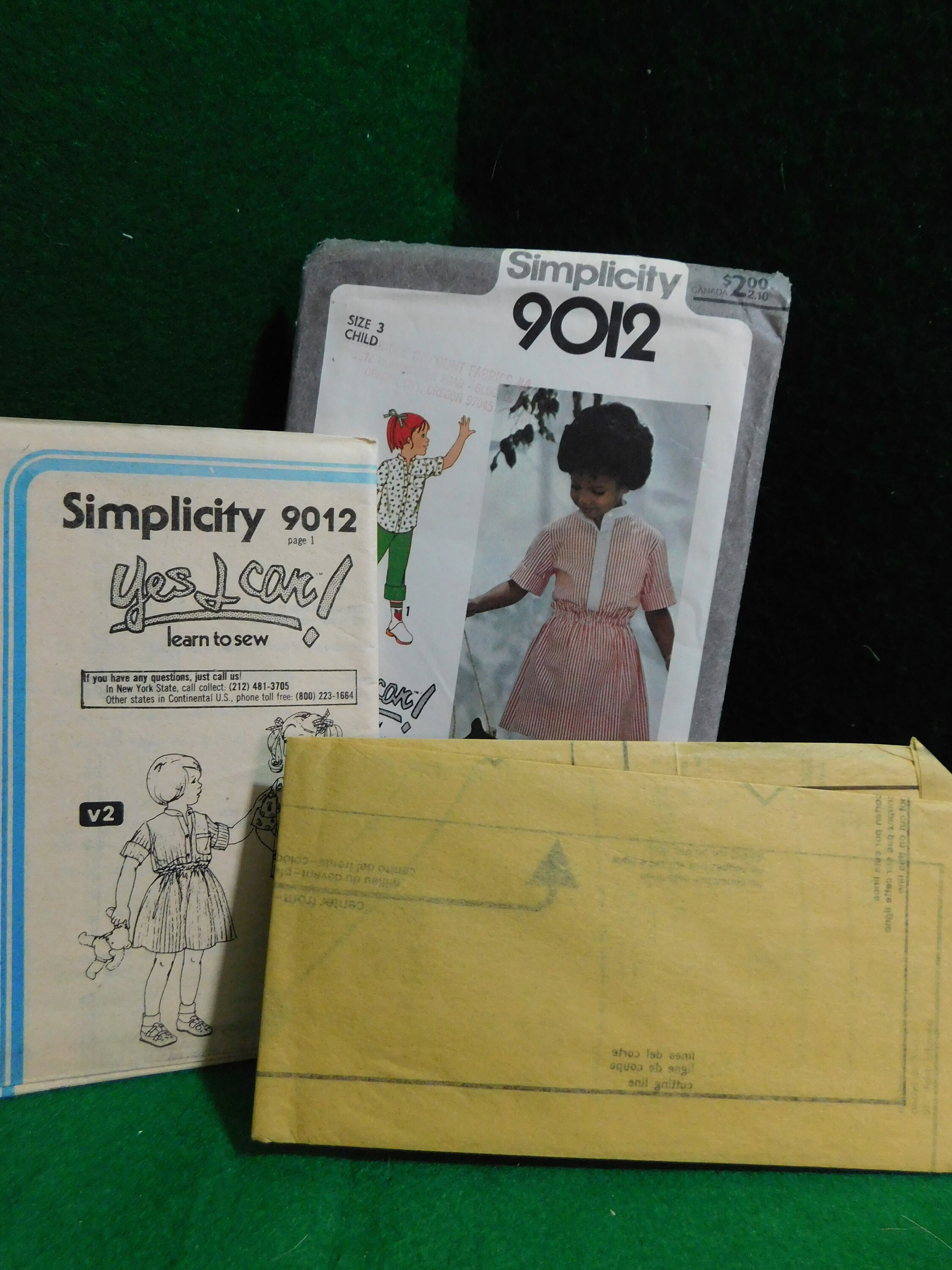 Childs Shirt and Skirt Sewing Pattern Simplicity 9012 Uncut Pattern ...