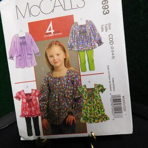 Children / Girls Top and Dress Pattern Mccall's 5693 - Etsy