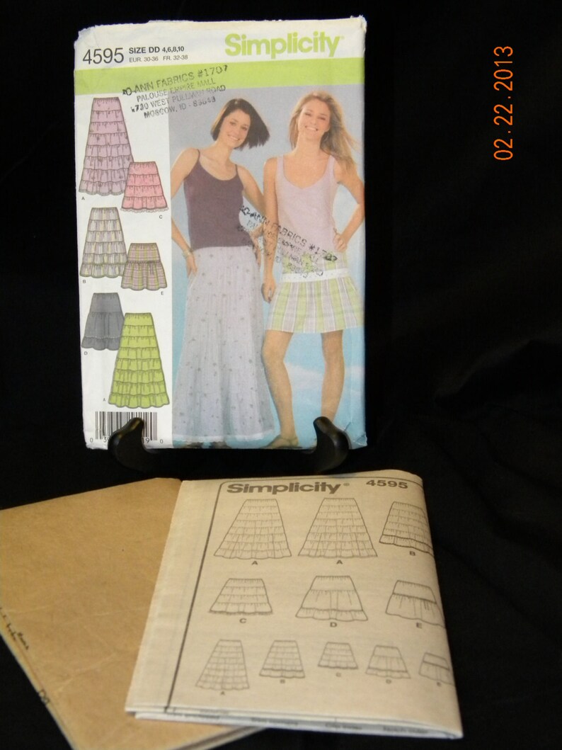Misses Tiered Skirt Pattern Simplicity 4595 Un Cut Pattern - Etsy