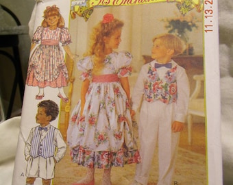 Butterick 6610 Vintage Easy 1993 Sewing Pattern Children's Flouncy ...
