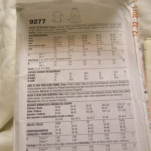 Sewing Pattern Misses' Top and Skirt Uncut Pattern Simplicity 9277 - Etsy