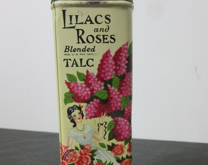 Lander Lilac and Roses Dusting Bath Powder Tin With Powder 1940s - Etsy