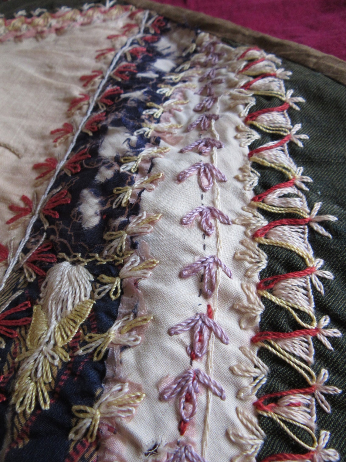 Exquisite Victorian Crazy Signature Autograph Quilt Embroidery Velvet ...