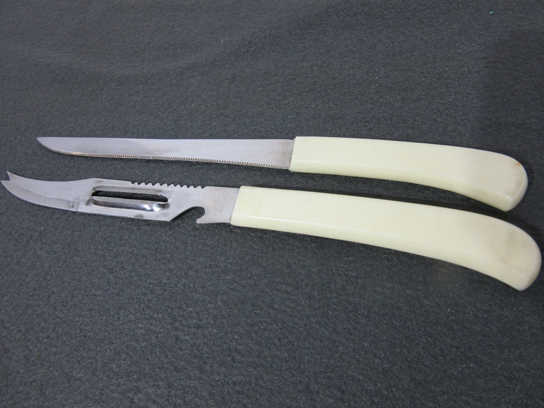 Old Mill Forge Vintage Kitchen Knife Set With Multi-purpose Knife - Etsy