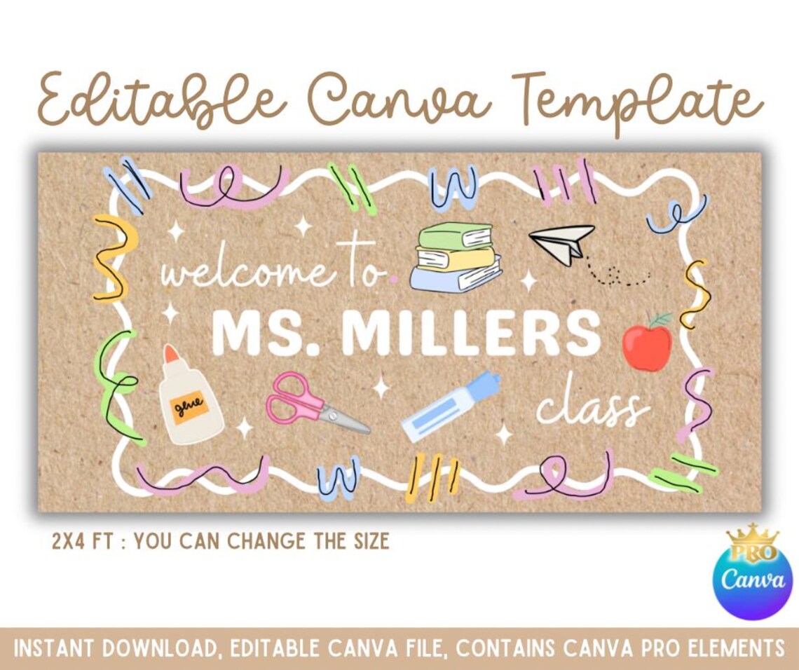 Classroom Banner Editable Template - Banner Mockup - Welcome Classroom ...