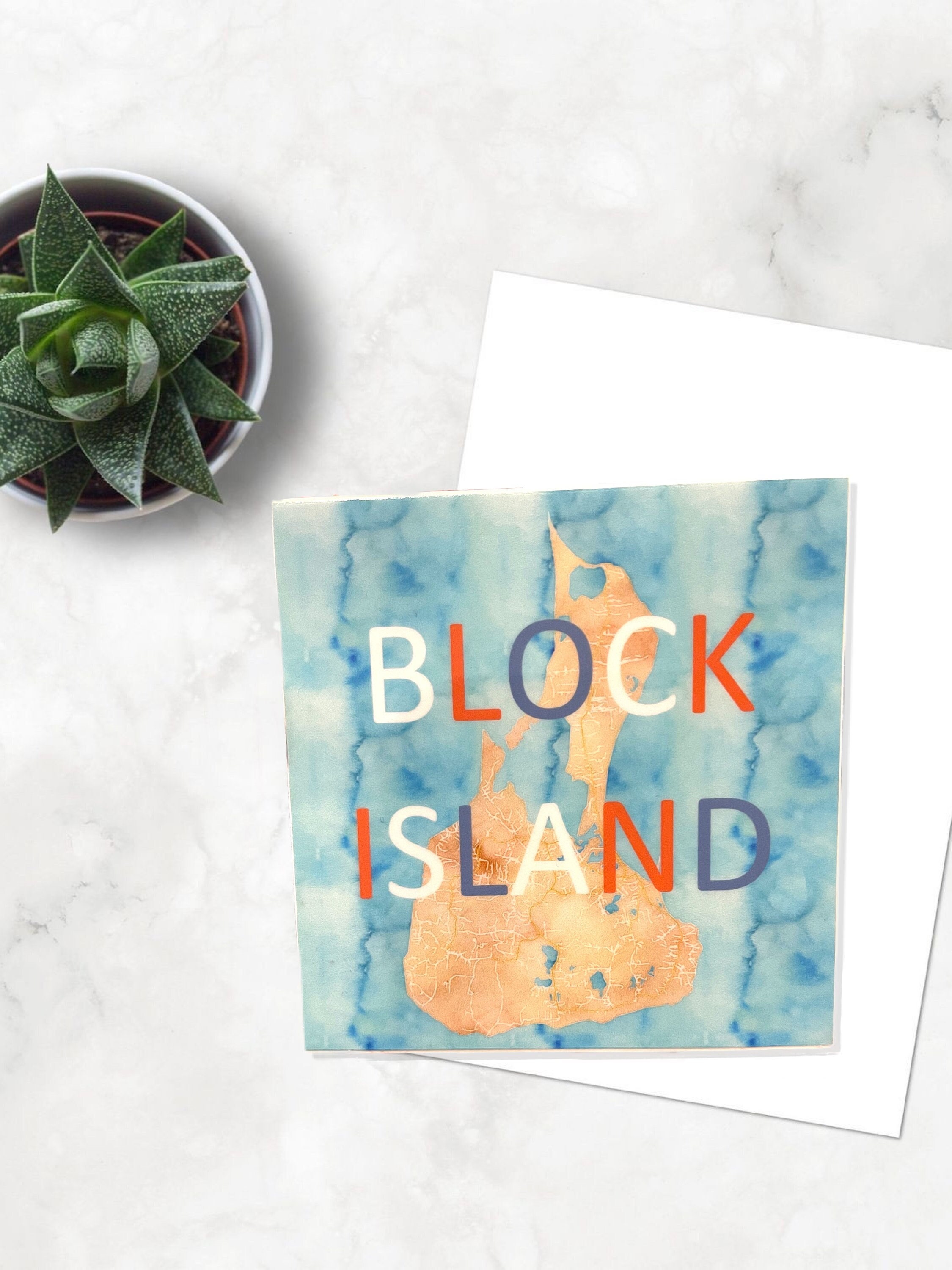 Block Island Sticker, BIRI Sticker, Map of Block Island, 2x2 Square ...