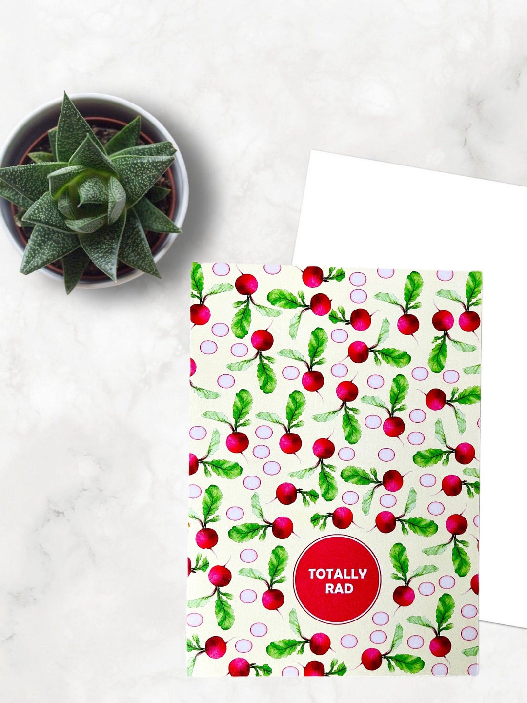 Totally Rad Radish Pun Card, Congratulations Card - Etsy