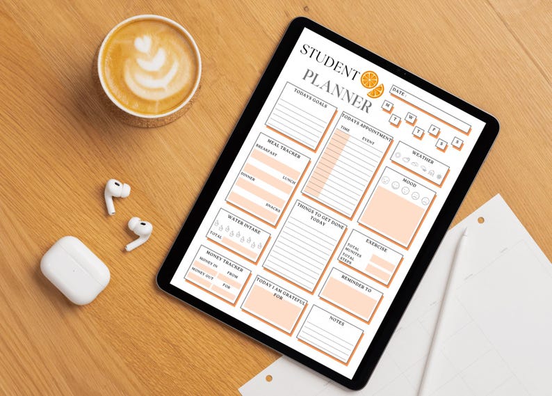 Minimal Student Planner Template | Daily Academic Study Schedule ...