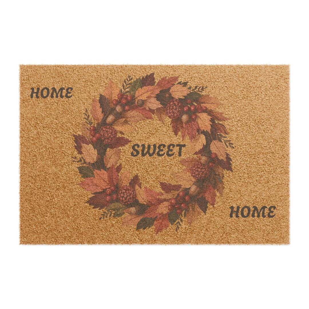 Autumn Coir Wreath Doormat: Cozy Fall Home Decor - Etsy